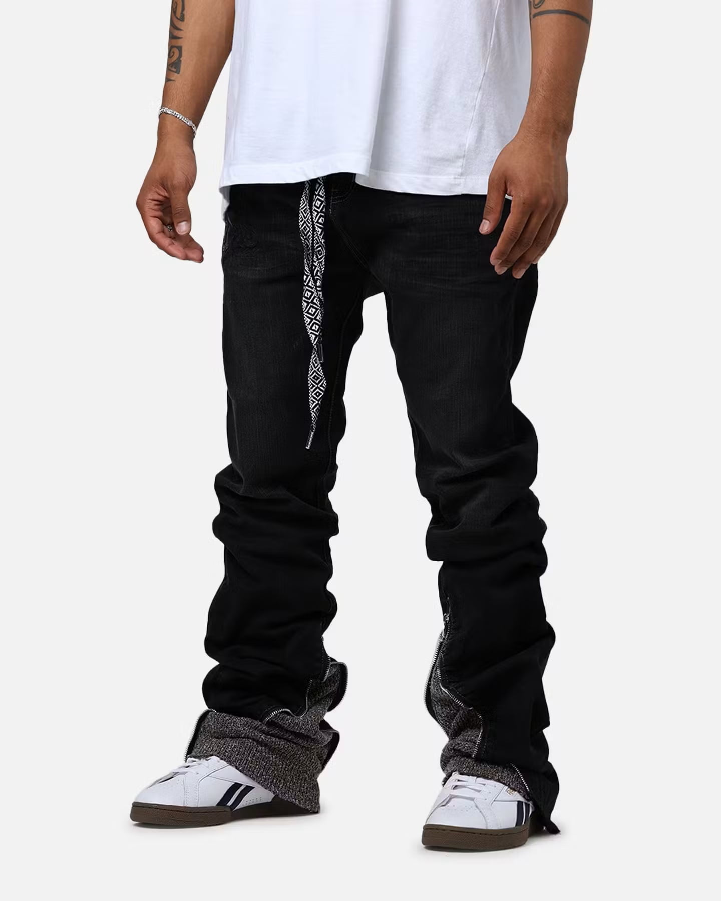 Lifted Anchors Men's Steffi Knitted Flared Leg Stacked Denim Jeans (42 ...