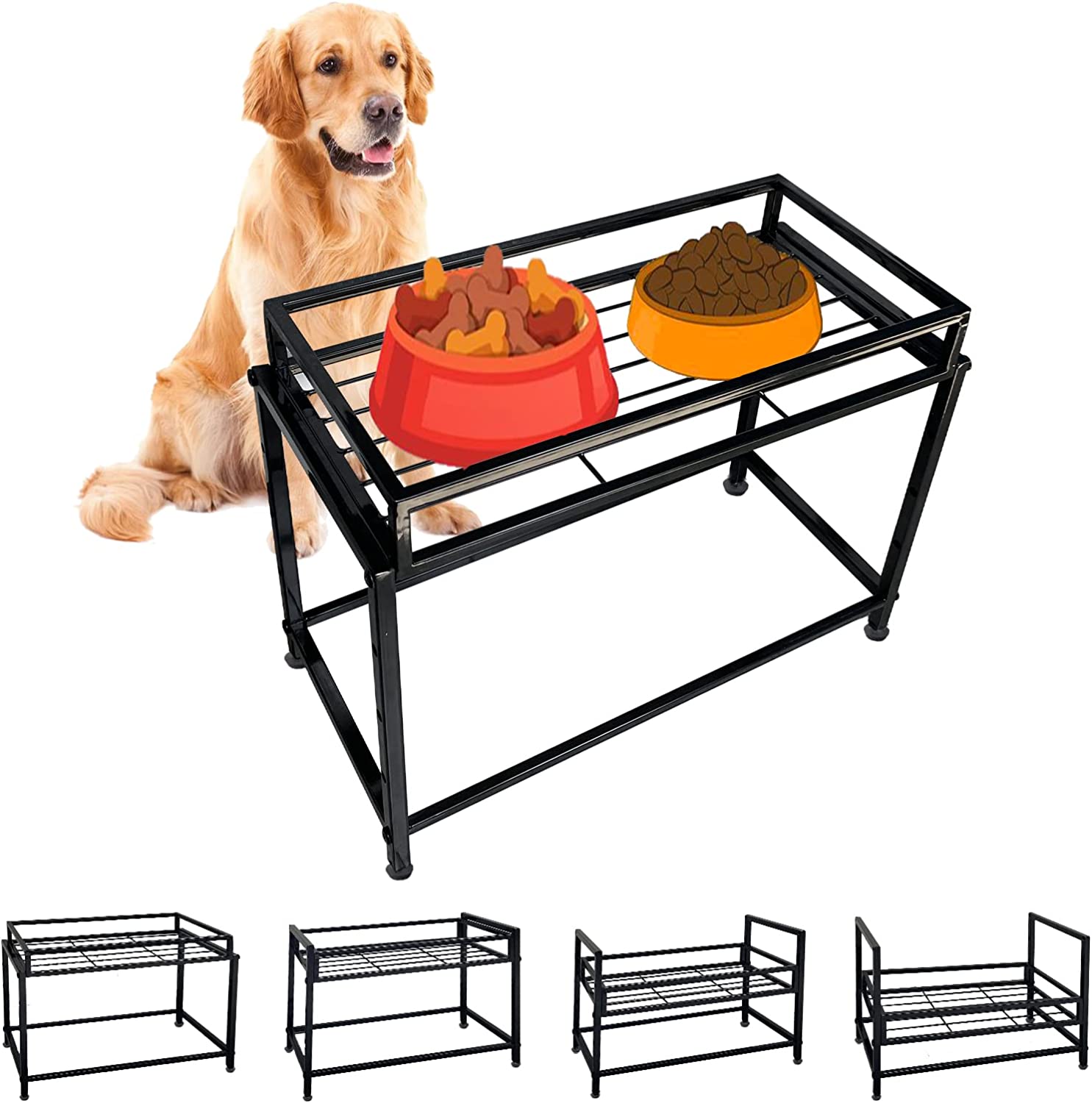 Lifted Dog/Cat Bowl Stand, Raised Dog Bowl Holder for Existing Bowls, 4 ...