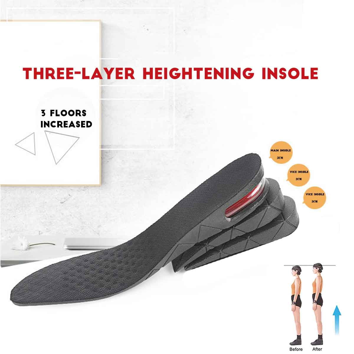 Lifted Supportive Comfort Sole Raiser 3-Layer Air up Height Increase 2. ...