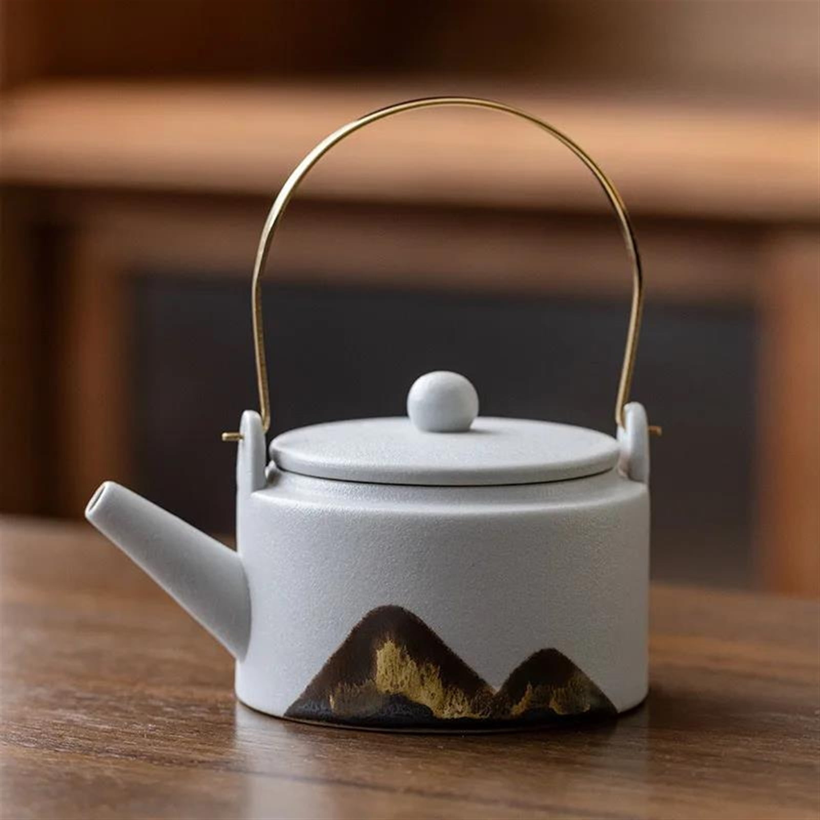 Lifting Beam Pot Black Ceramic Single Pot Household Tea Cooker Mug ...