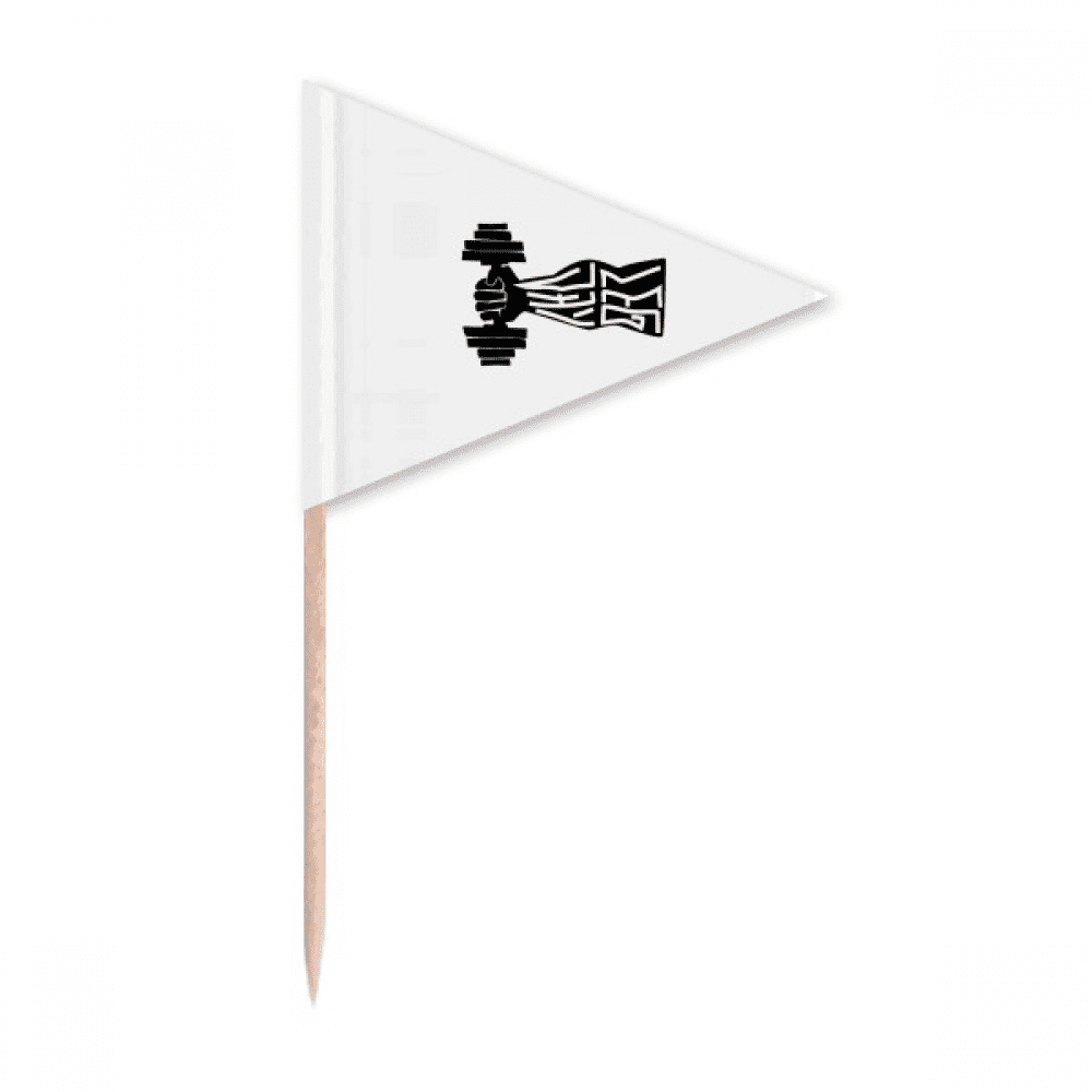 Lifting Equipment Fitness Hold Toothpick Triangle Cupcake Toppers Flag ...