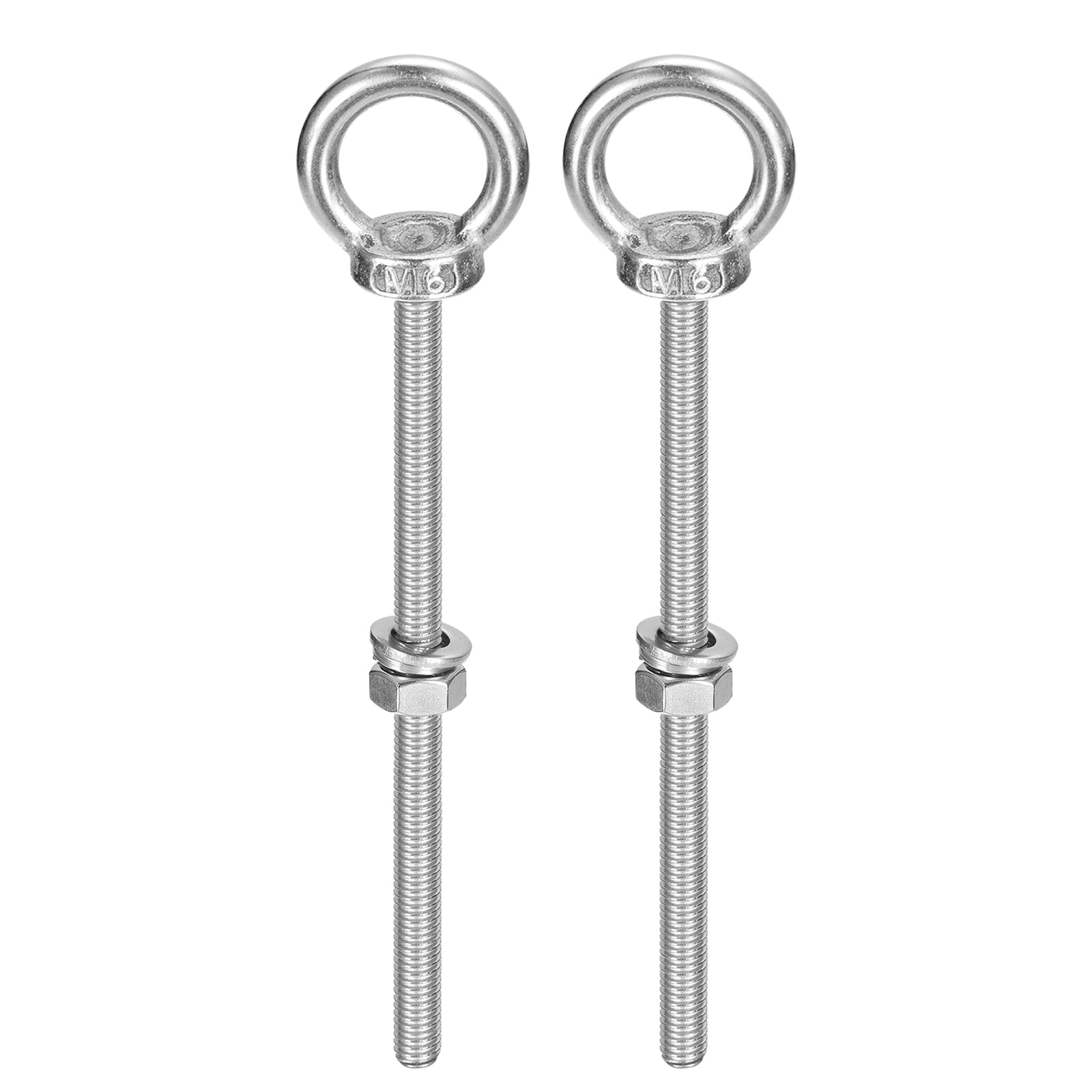 Lifting Eye Bolt 2 Sets M6x100mm Eye Bolt with Nut Washer 304 Stainless ...
