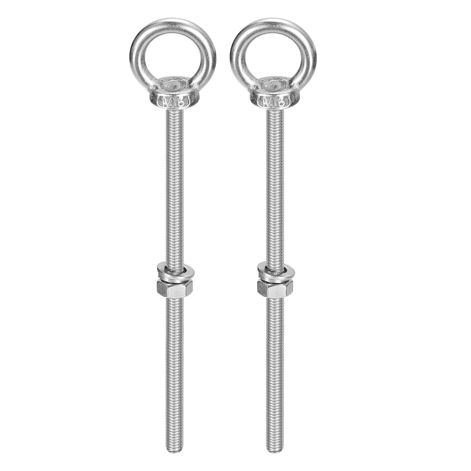 Lifting Eye Bolt 2 Sets M6x120mm Eye Bolt with Nut Washer 304 Stainless ...