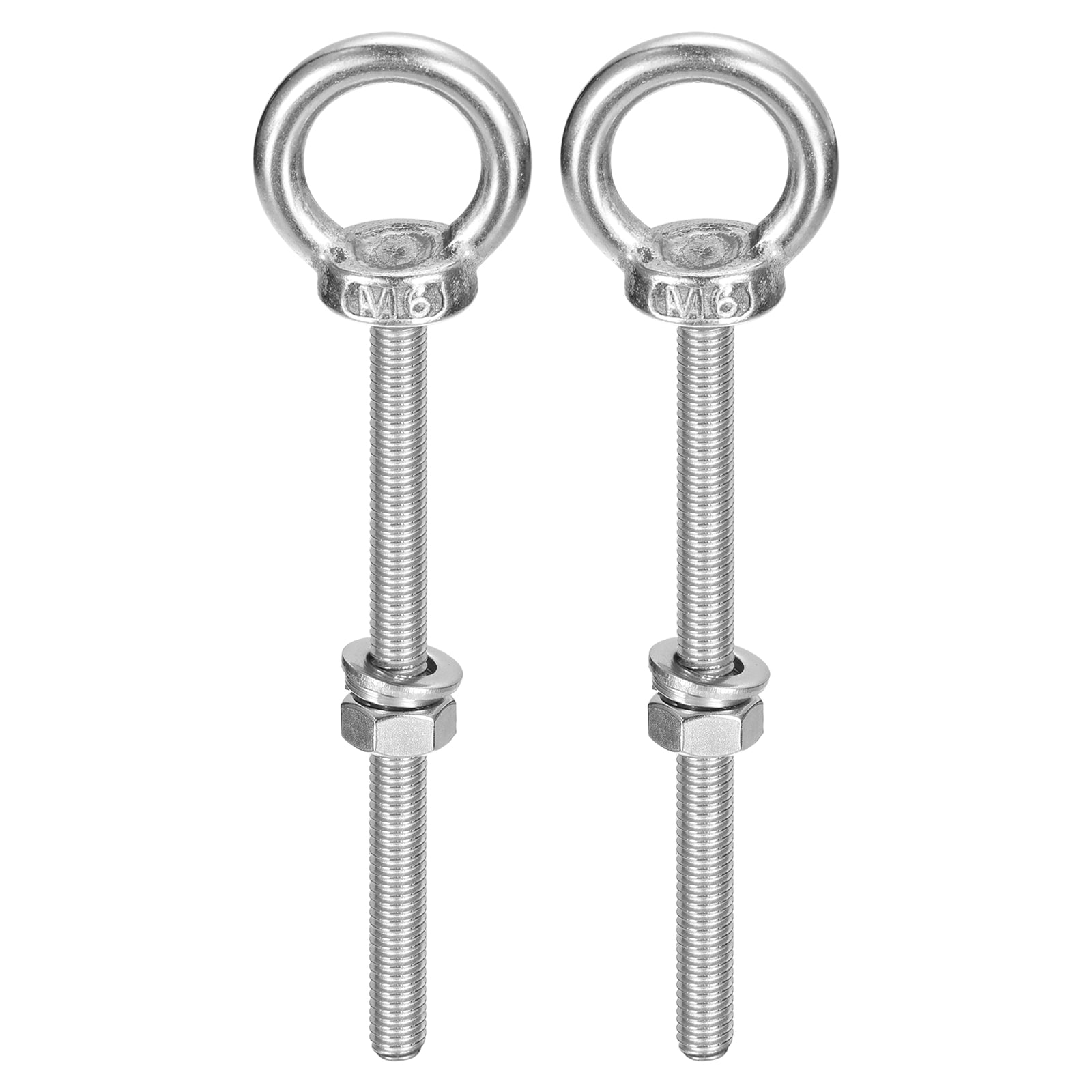 Lifting Eye Bolt 2 Sets M6x80mm Eye Bolt with Nut Washer 304 Stainless ...