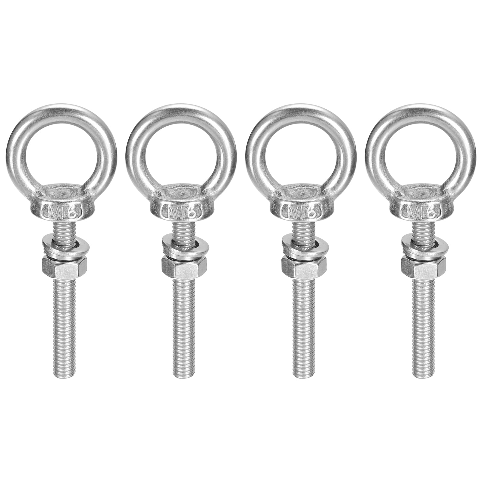Lifting Eye Bolt 4 Sets M6x40mm Eye Bolt with Nut Washer 304 Stainless ...