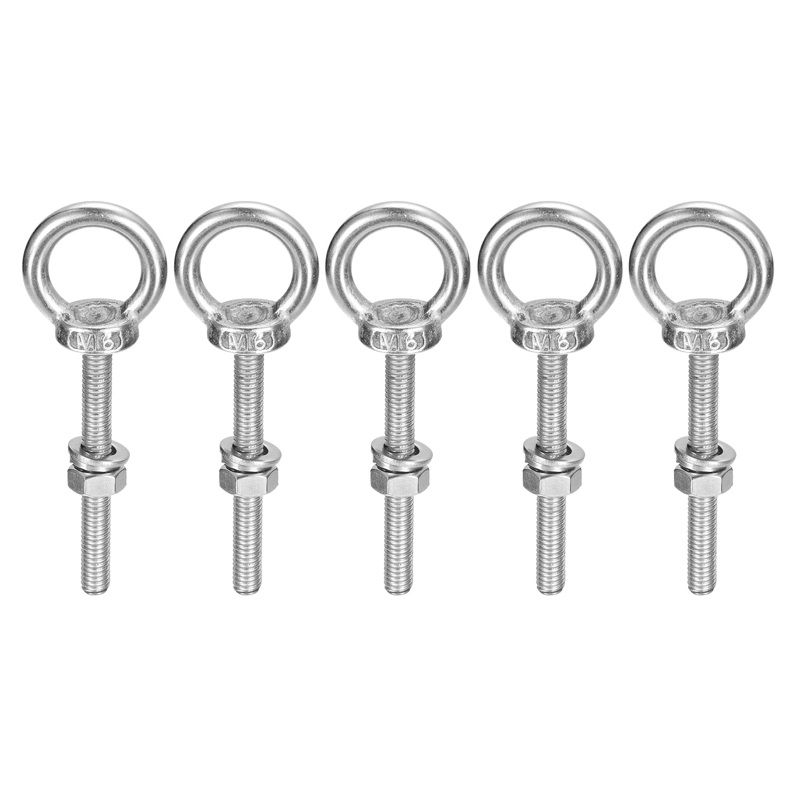 Lifting Eye Bolt 5 Sets M6x50mm Eye Bolt with Nut Washer 304 Stainless ...