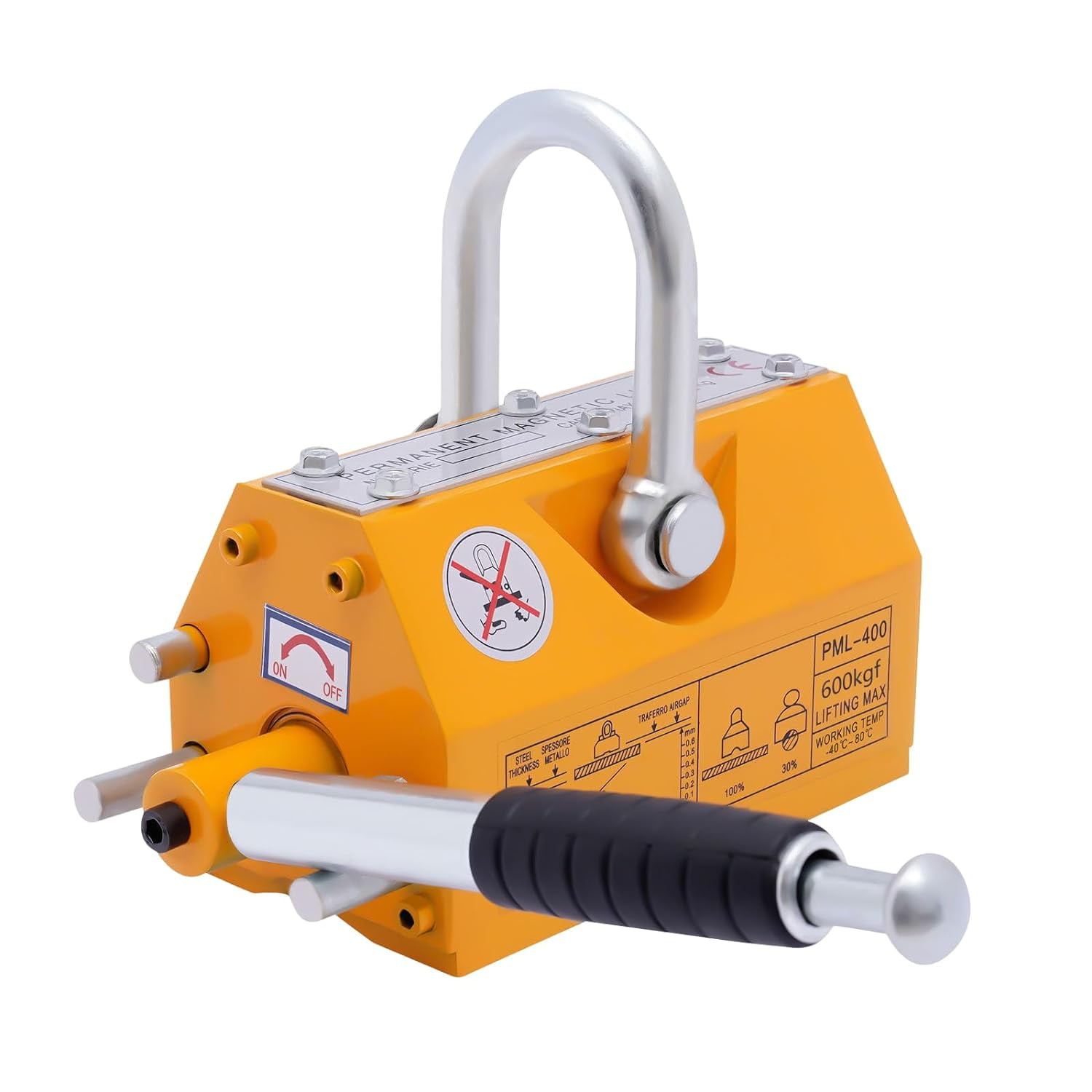 Lifting Magnet 1320 lbs, 600kg Pulling Capacity, 2.5 Safety Factor ...