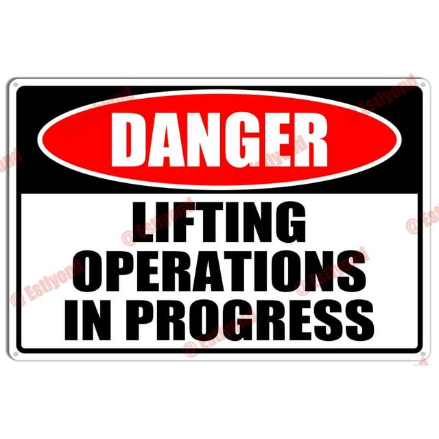 Lifting Operations In Progress Caution Warning Notice Aluminum Metal ...