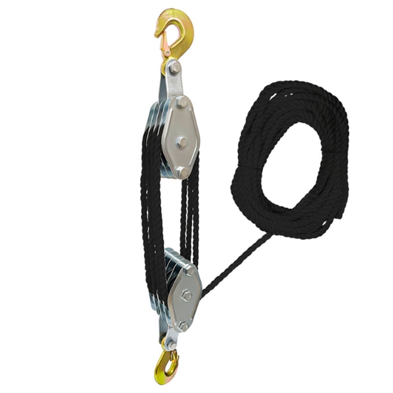 Lifting Pulley Hoist, Galvanized Steel Block with Multi Nylon Rope and ...
