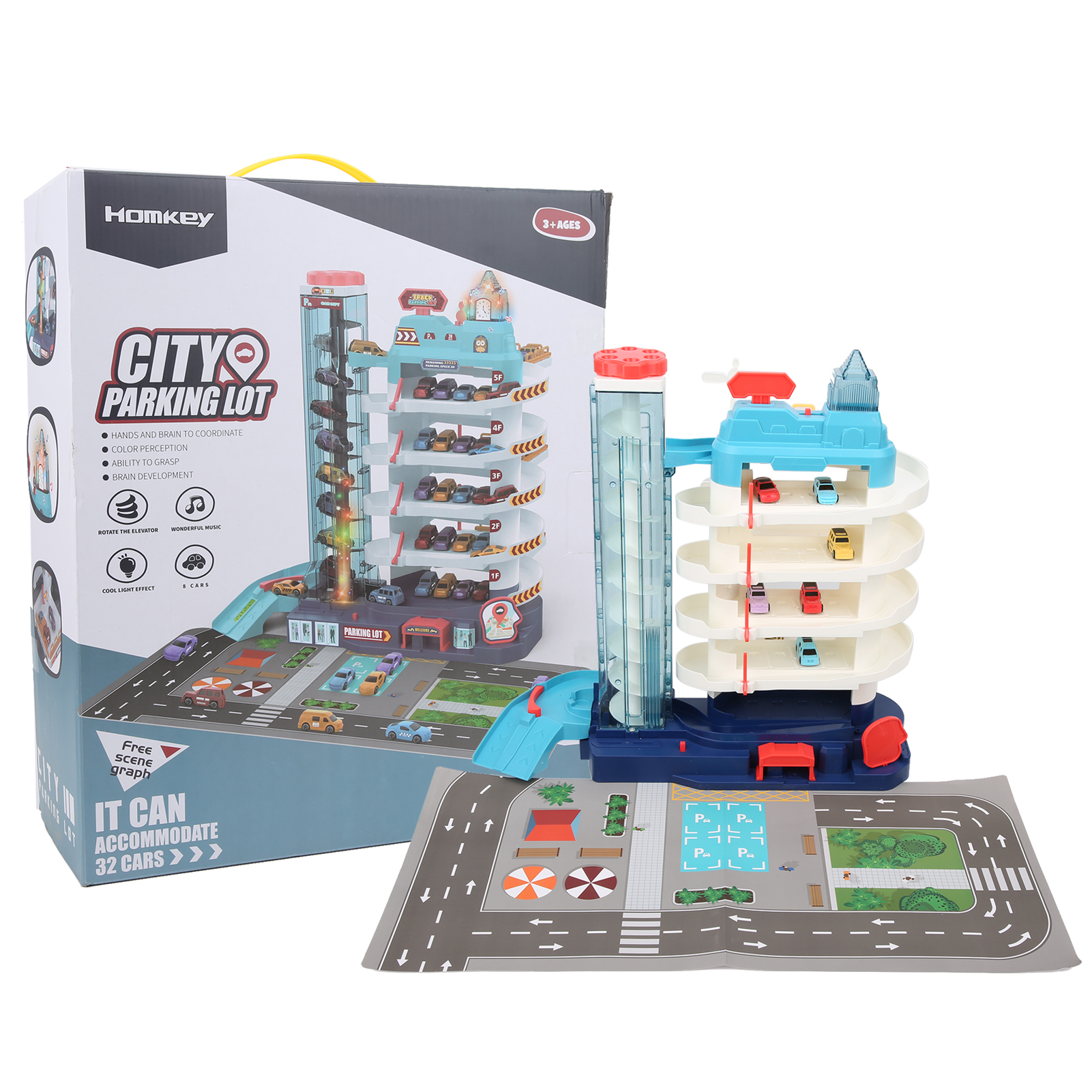 Lifting Track Parking Lot Toy Car Vehicle Building Adventure Toys Gift ...