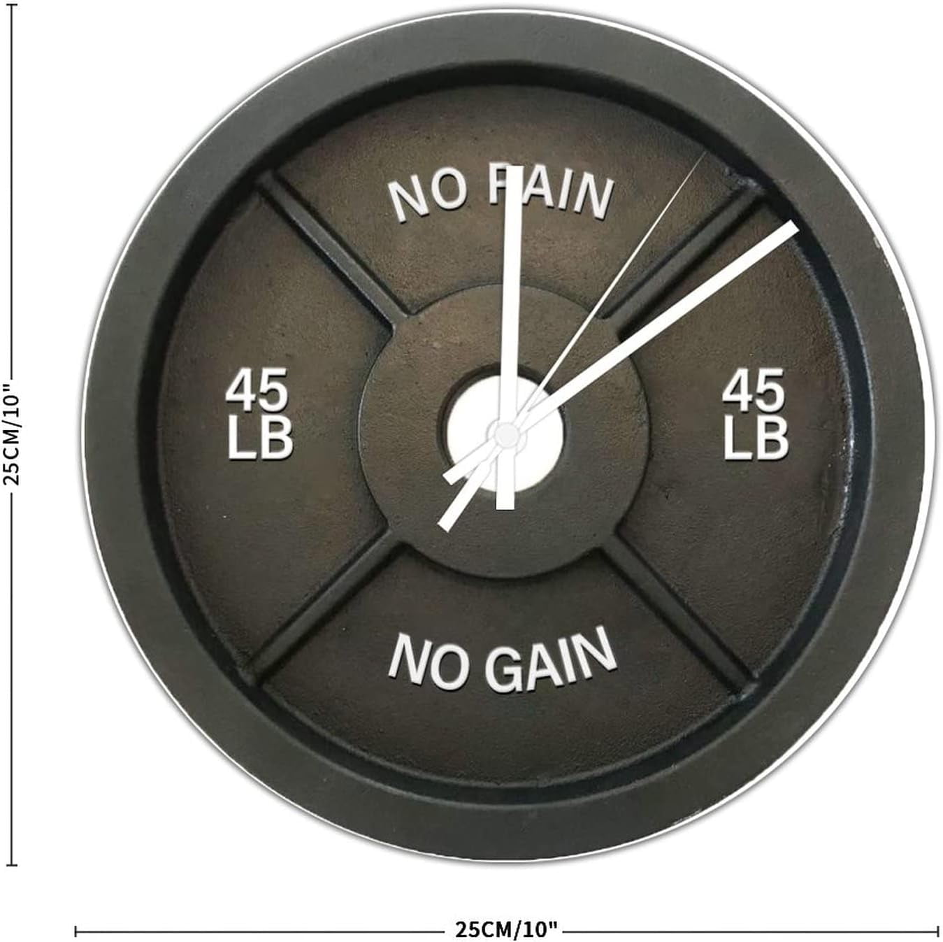 Liftmas Pvc Wall Clock No Pain No Gain Hanging Clock Weight Lifter 10 ...