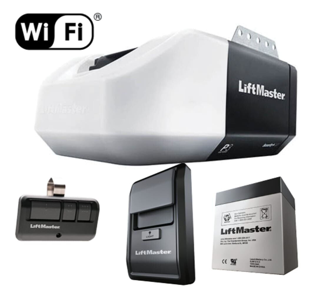 Liftmaster 81602 WiFi DC 1/2 HP Chain Drive Battery Backup Garage ...