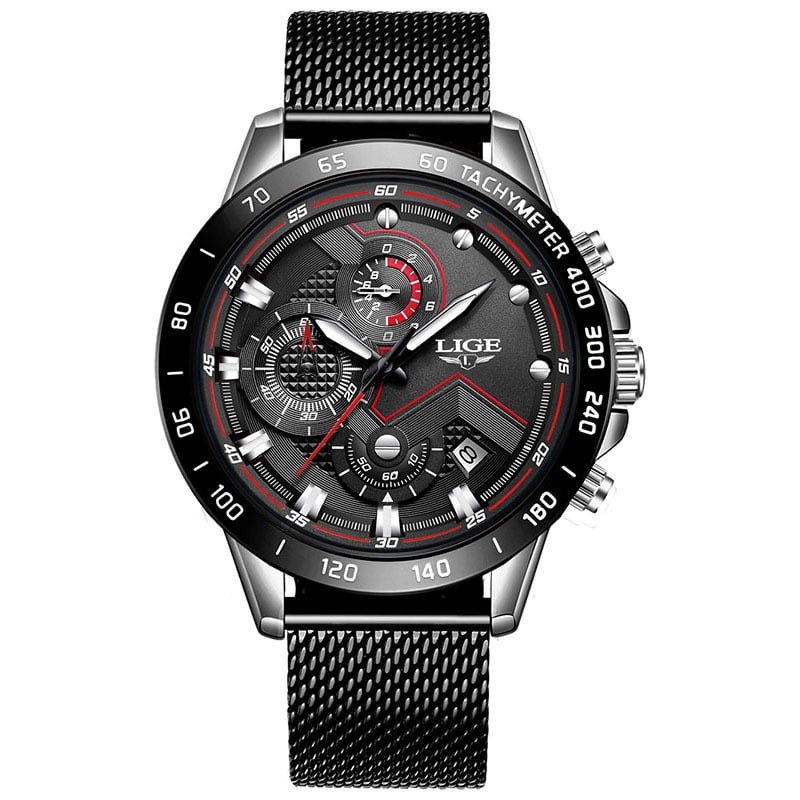 Lige Lige 2019 Popular Men's Mesh Strap Watch Multi-Functional ...
