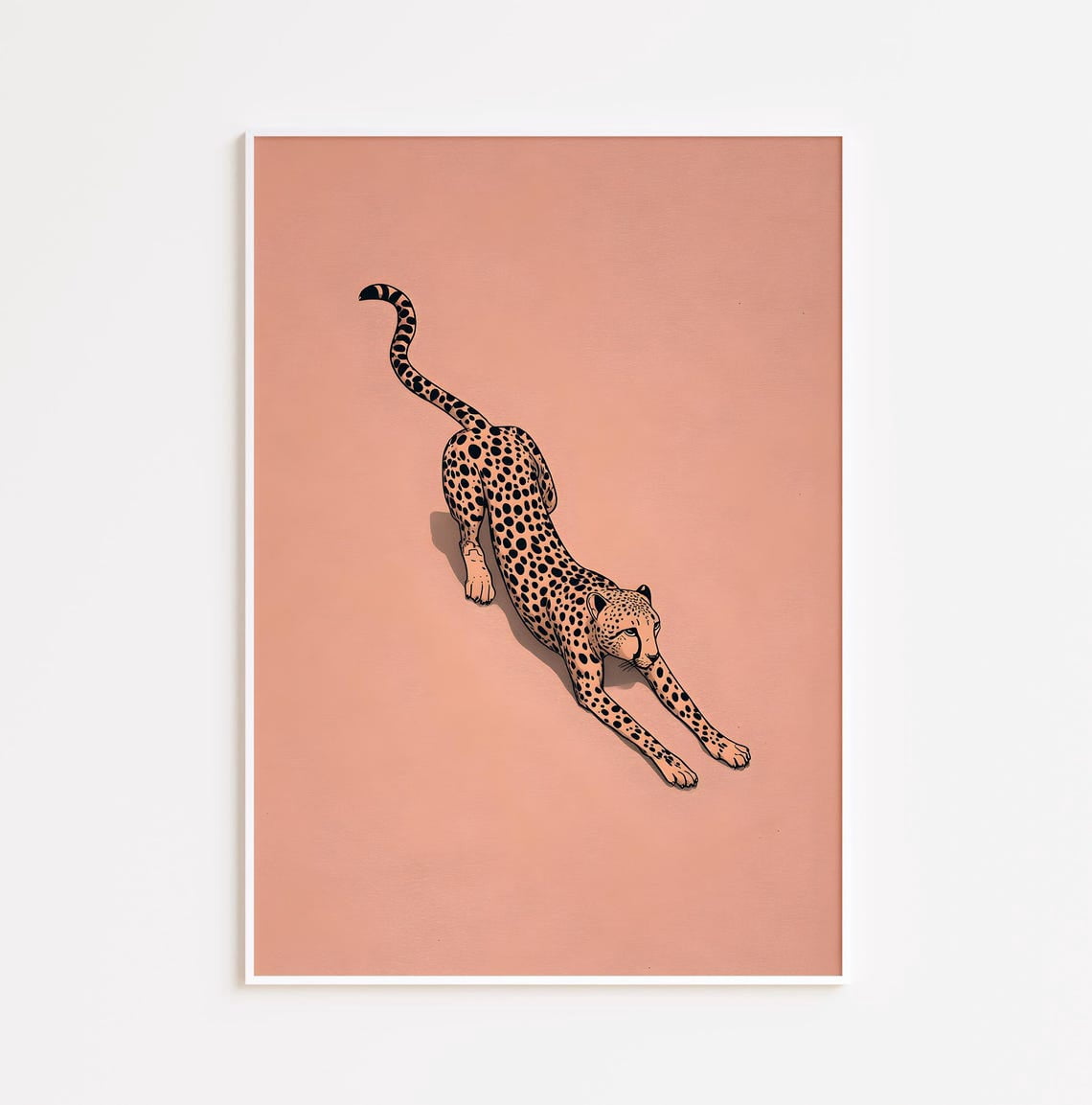 Ligh Salmon Pink Leopard Poster: Safari Wildlife Art, Size 16x24 ...