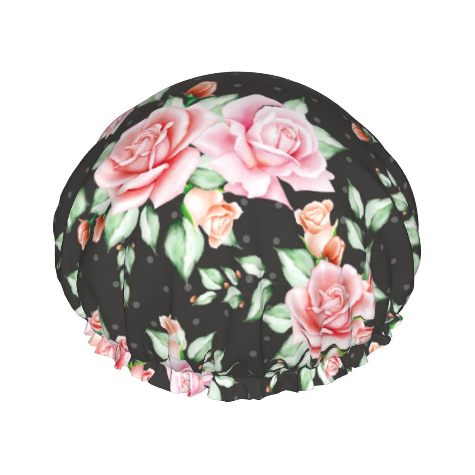 Lighet Pink Rose Flowers Shower Cap, Reusable Bath Hair Hat for all ...