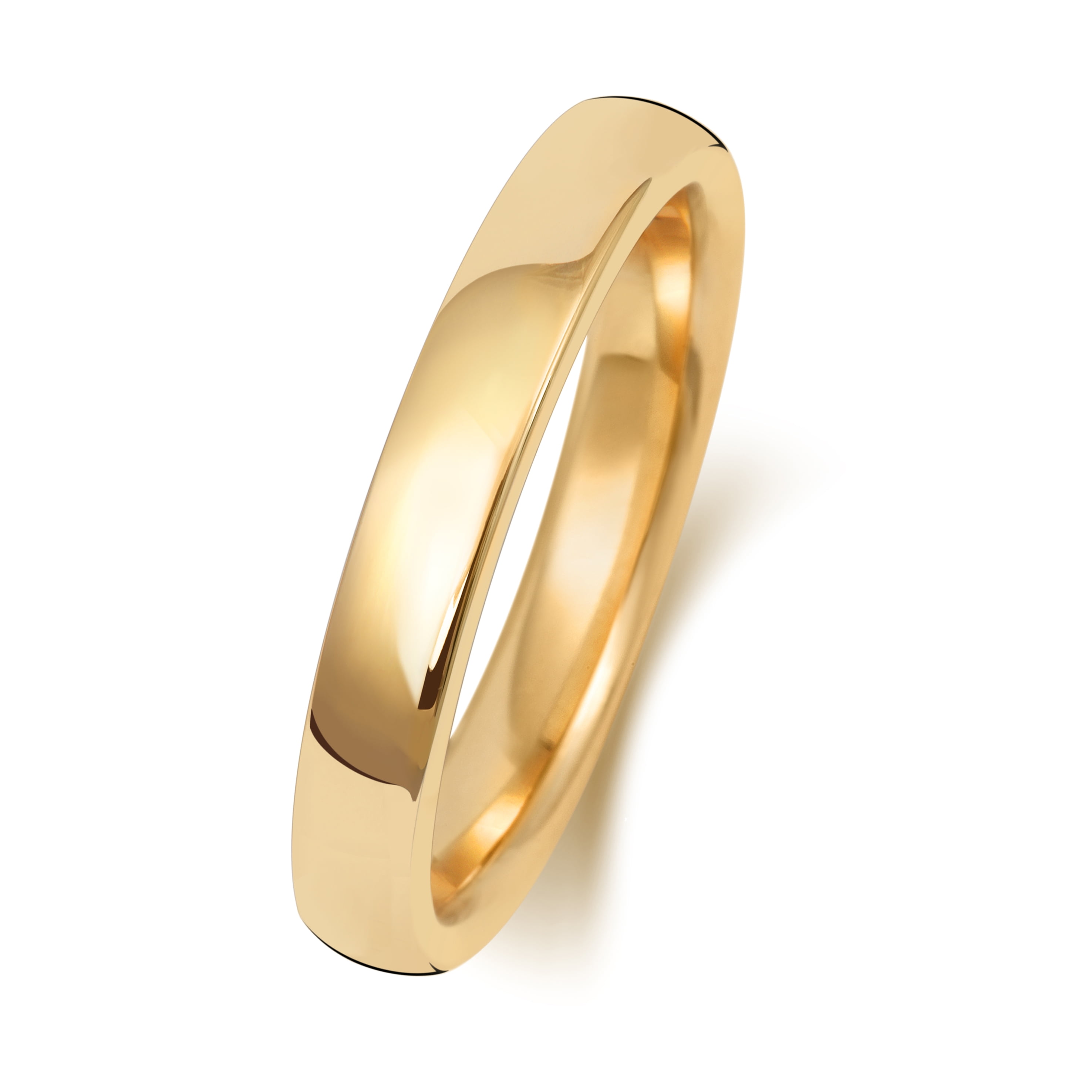 Light 18k Gold 3mm Soft Court Comfort Men/Women Wedding Band/Ring ...