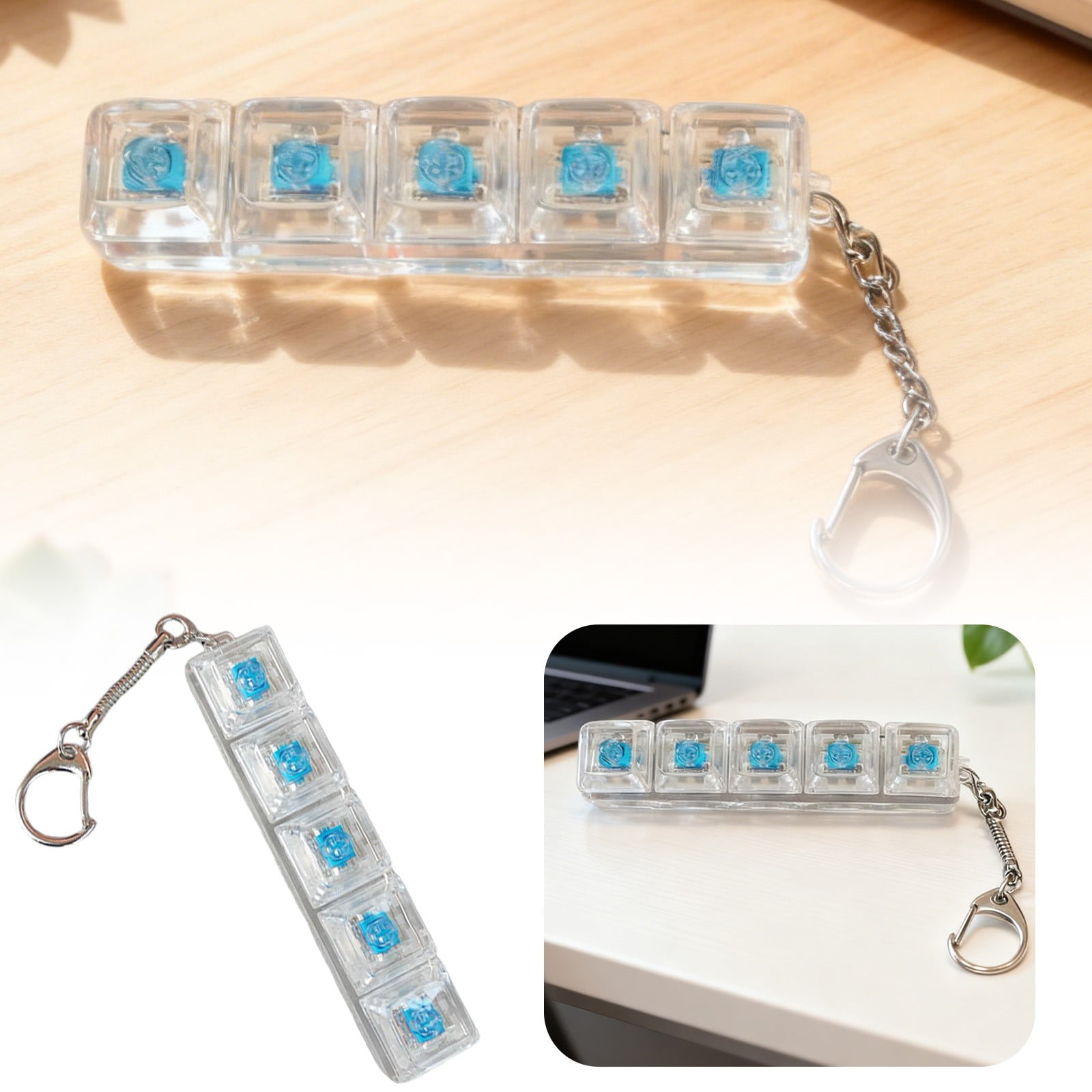 Light Up 5-Key Keyboard Fidget Toy Transparent Keycaps For Adults Teens ...