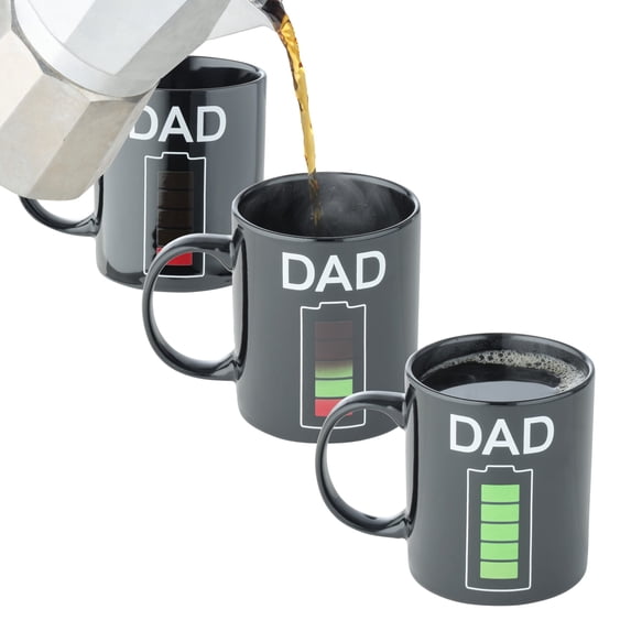 Light Autumn 11 oz Heat-Sensitive Coffee Mug with Battery Meter, Black ...