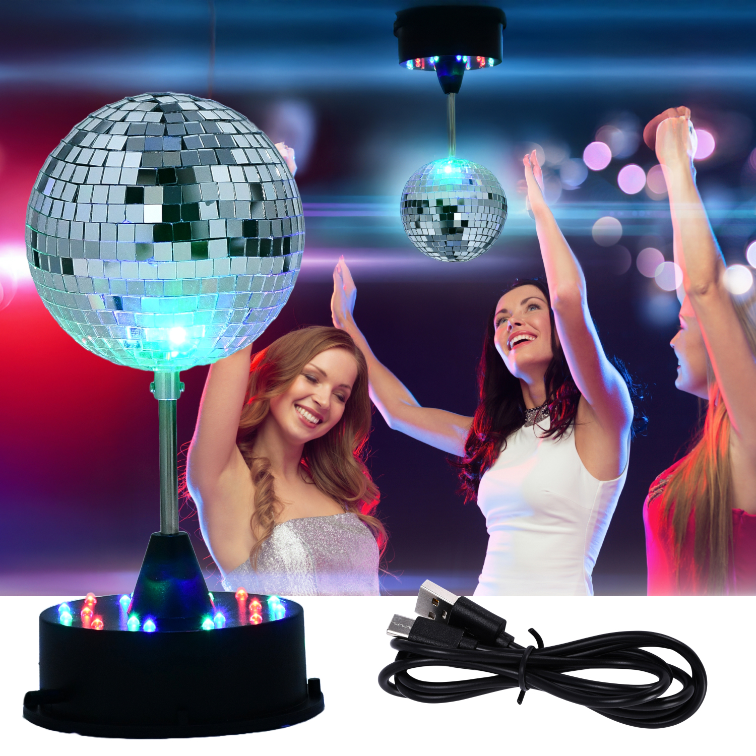 Light Autumn Rotating Disco Ball Lights - Rotating Mini Disco Ball with ...