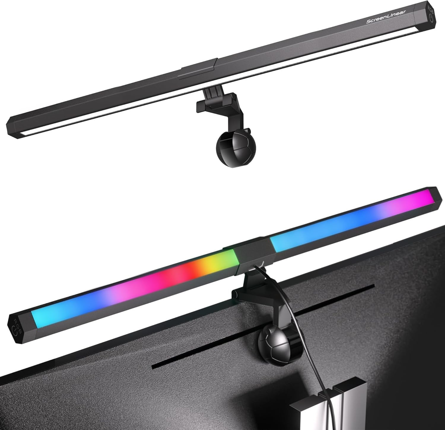 Light Backlight, Eye-Care Dual Light Computer Light Bar Gaming Office ...