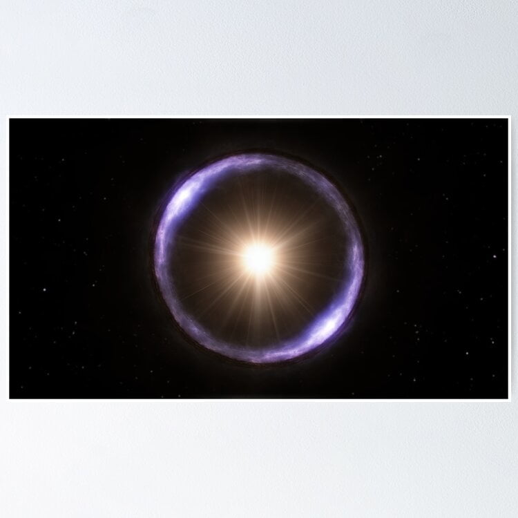 Light Bending Einstein Ring Star Physics Astronomy Concept In Space ...