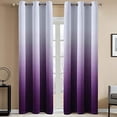 Light Blocking Gradient Color Curtain Panels Purple Ombre Blackout ...