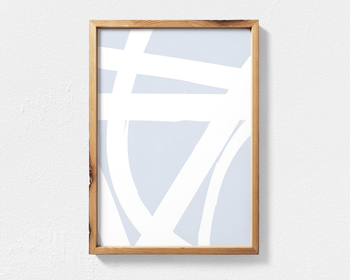 Light Blue Aesthetic Wall Art Abstract Wall Art Minimalist Wall Art ...