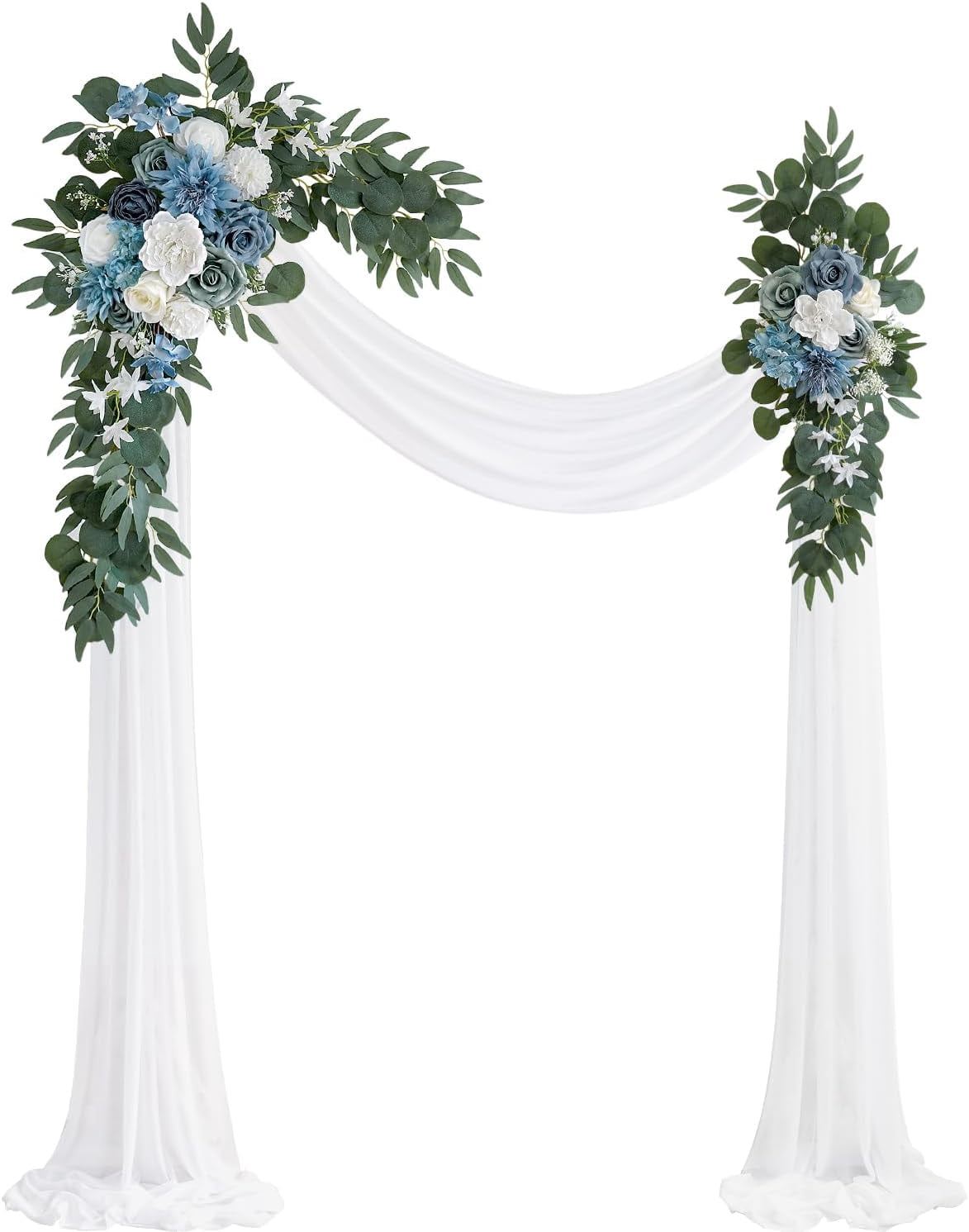Light Blue Artificial Wedding Arch Flowers Kit (Pack of 3) with 26Ft ...