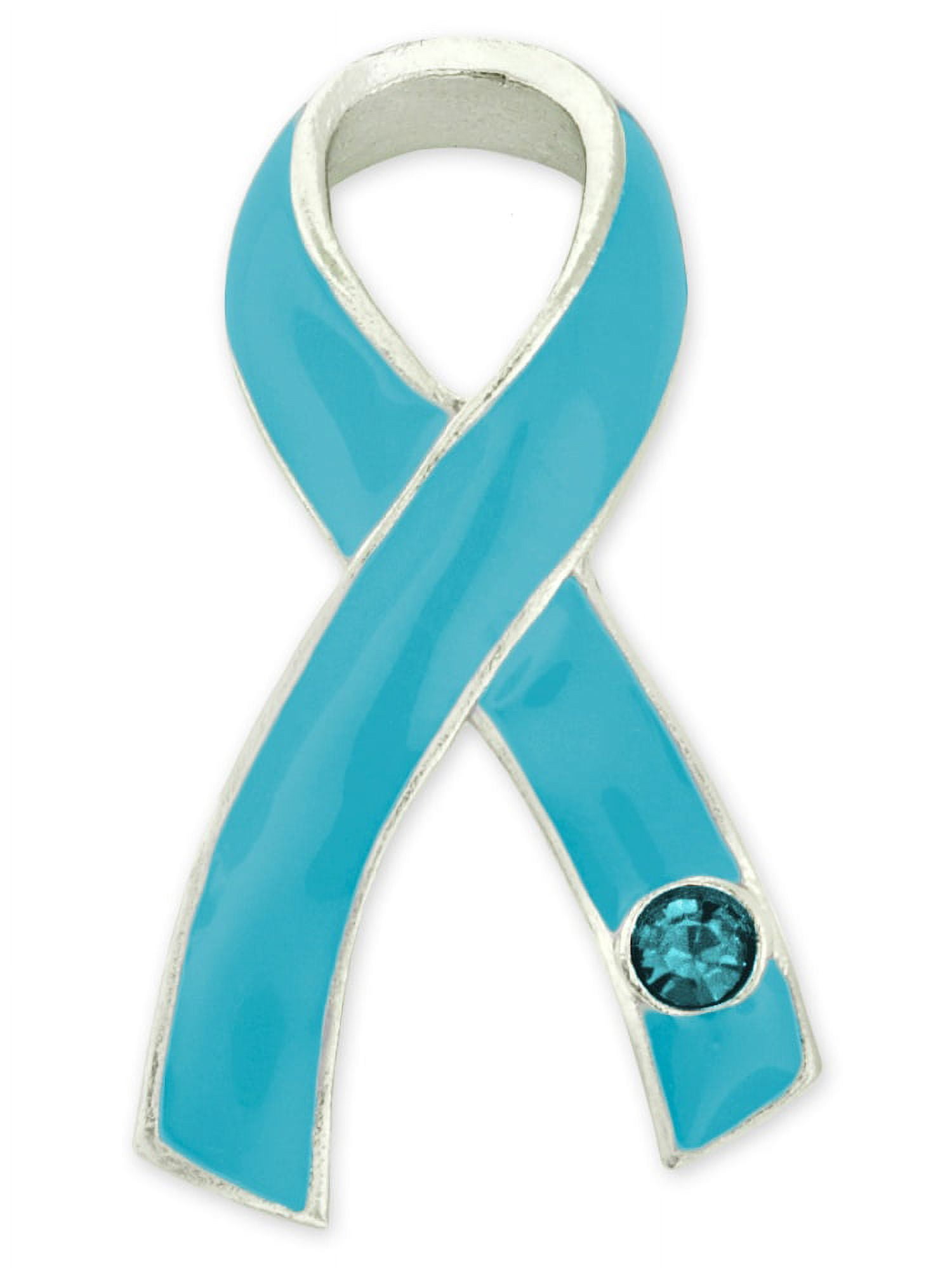 Light Blue Awareness Ribbon with Rhinestone Enamel Lapel Pin - Walmart.com