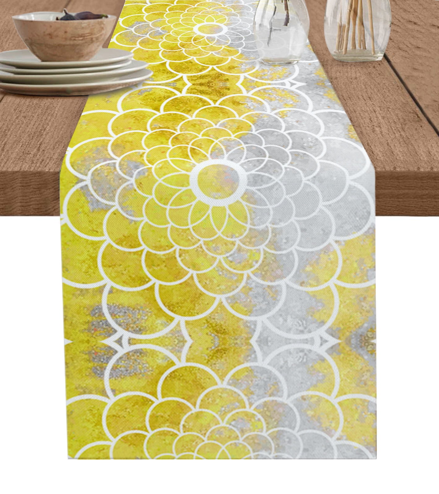 Light Blue Background Lace Leaves Table Runner Wedding Party r Modern ...