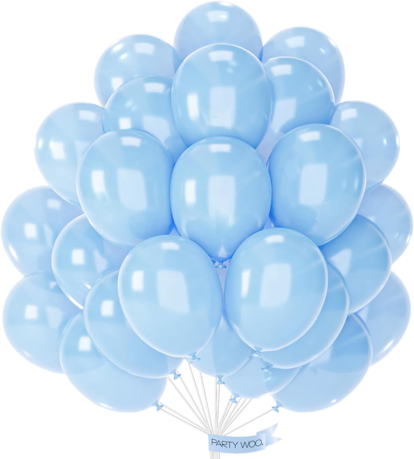 Light Blue Balloons 50 pcs 12 Inch Pearl Baby Pastel Sky Aqua Blue ...