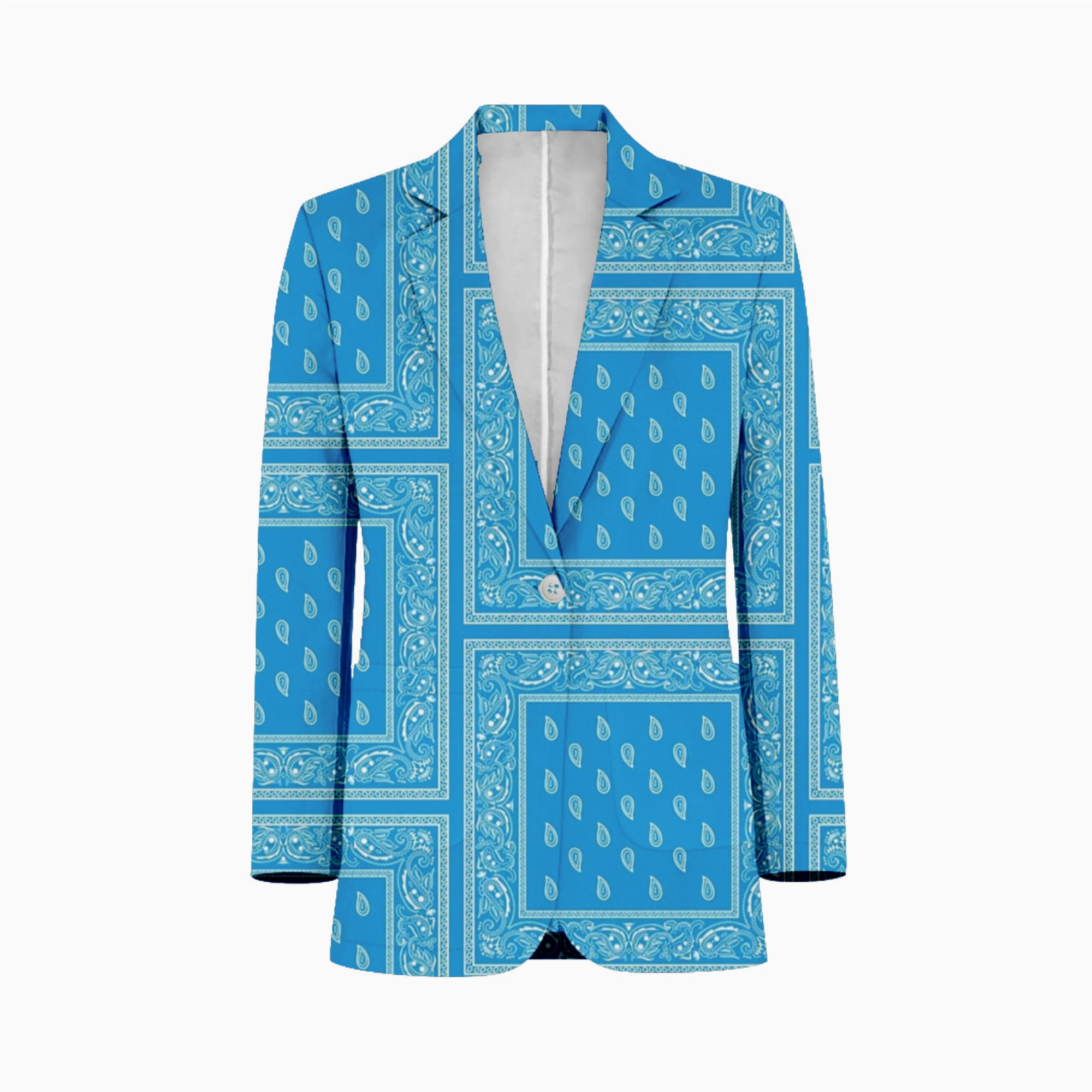 Light Blue Bandana Customized Men's Suits full man Shawl Collar ...