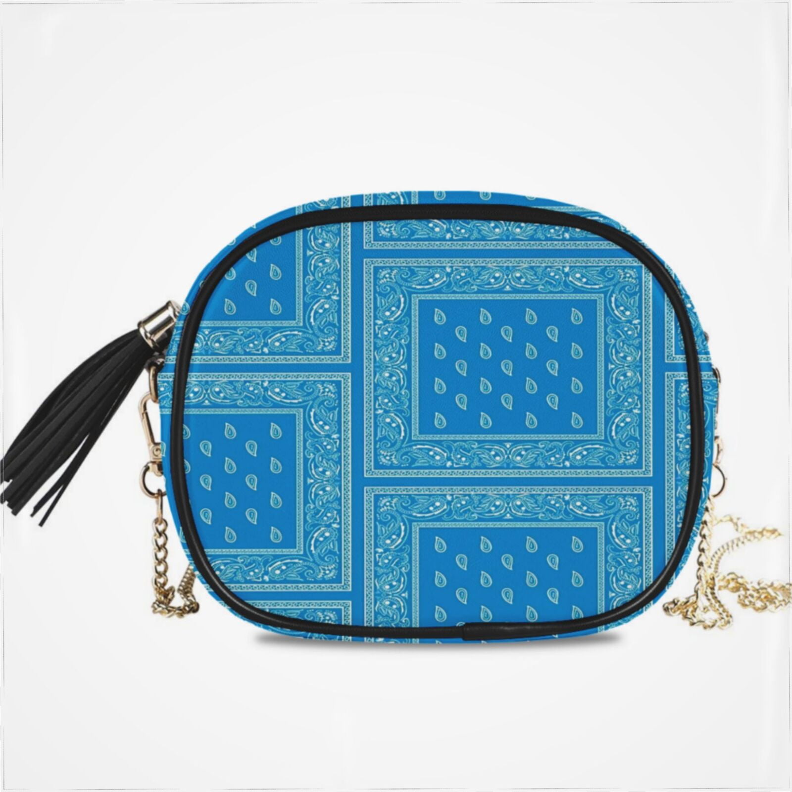 Light Blue Bandana Women'S Vintage Crossbody Bag Fashion Purses Bag ...