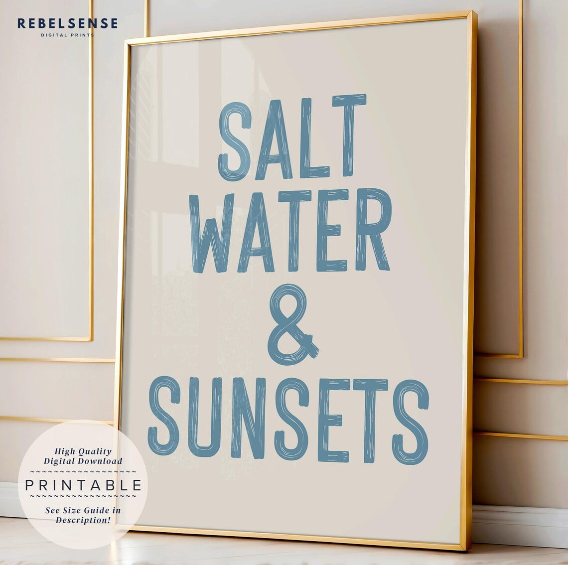 Light Blue Beachy Print, Blue Coastal Aesthetic Print, College Dorm ...