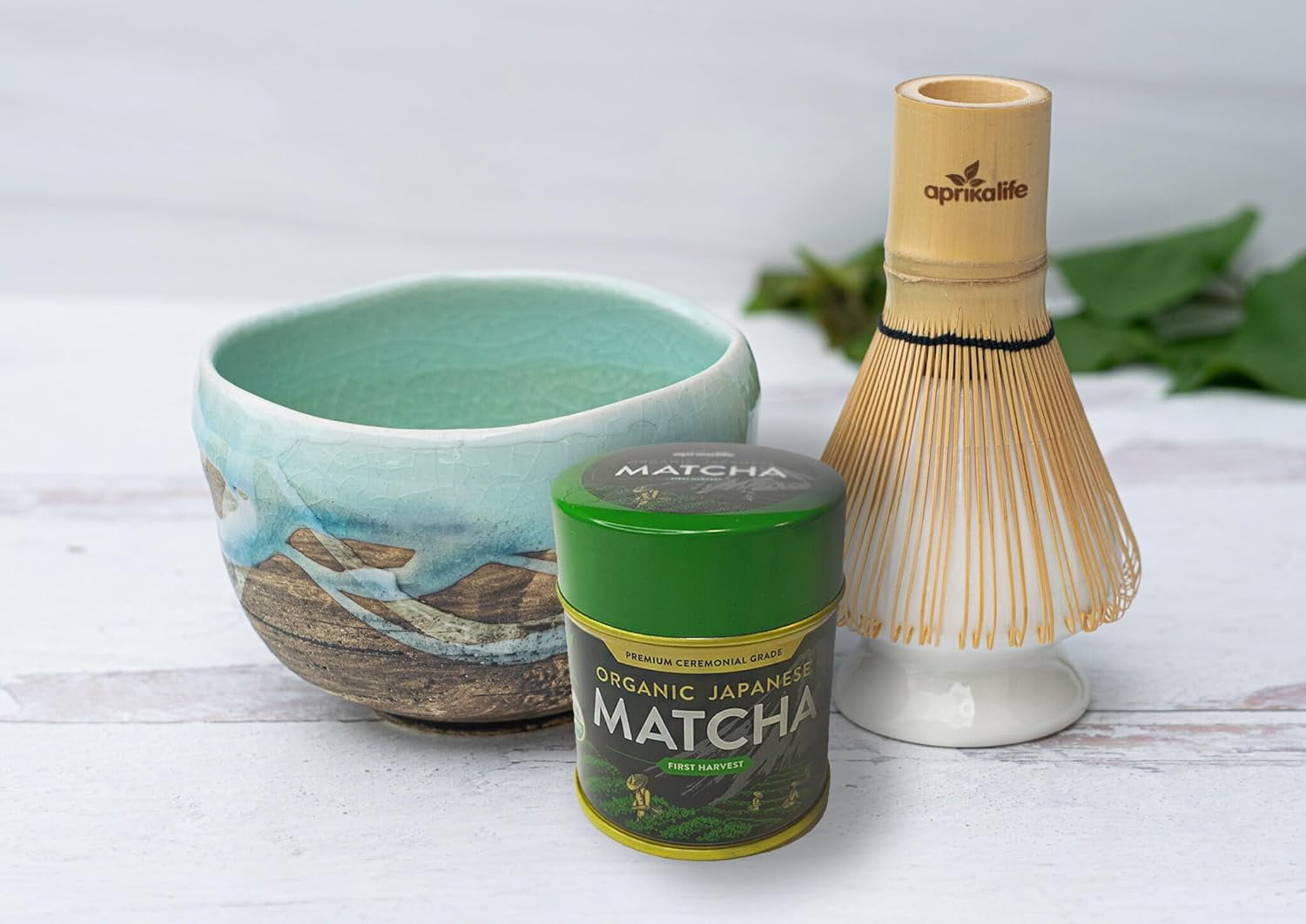 Light Blue Black Ceramic Matcha Set - Japanese Matcha Bowl, Ceremonial ...