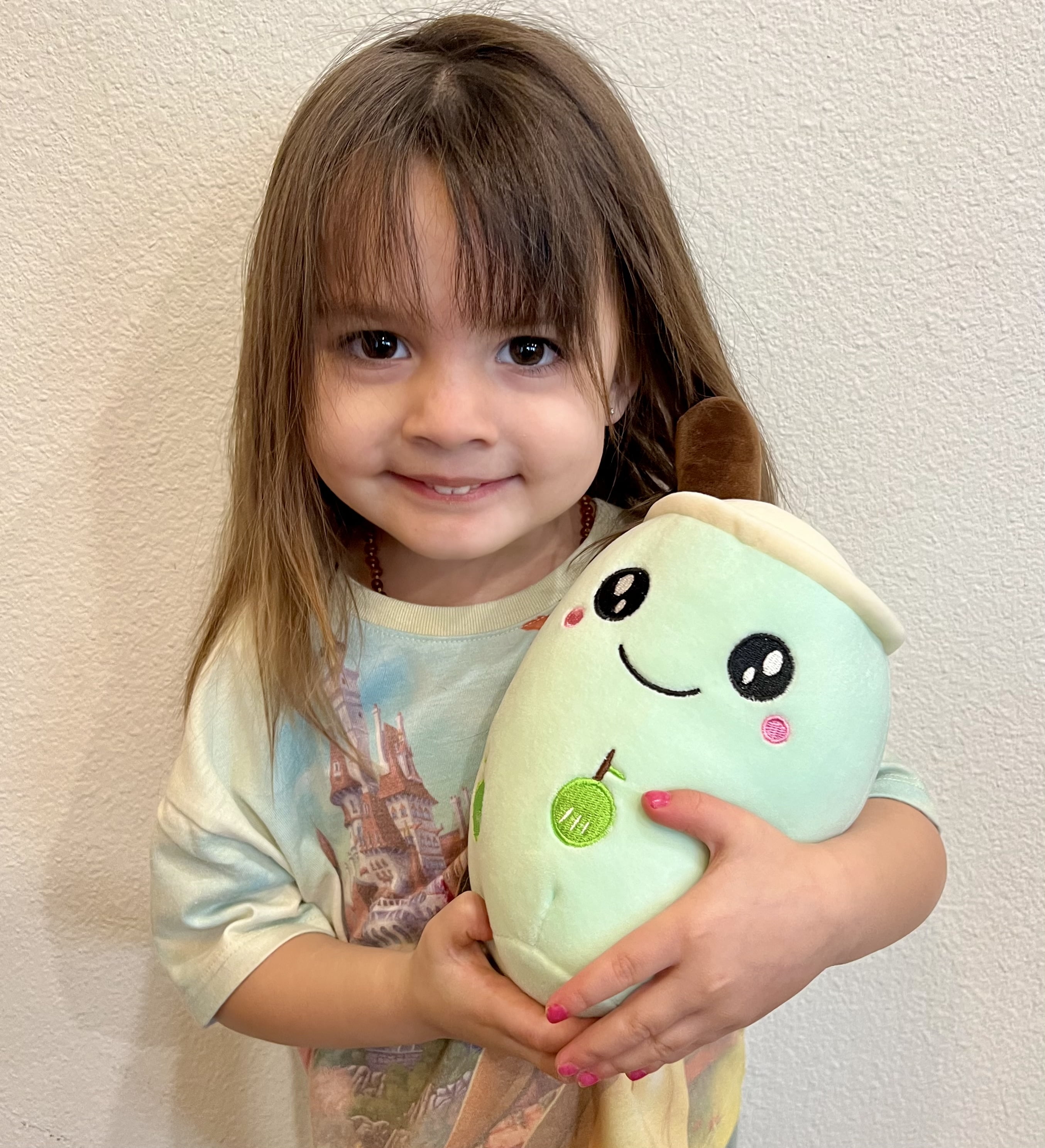 Light Blue Boba Plush Doll Happy Green Apple // 9.5 Inches // Super ...