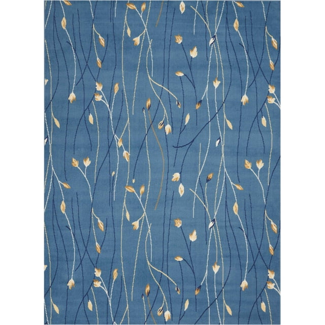 Light Blue Botanical Area Rug by Pinewood Grove - Walmart.com