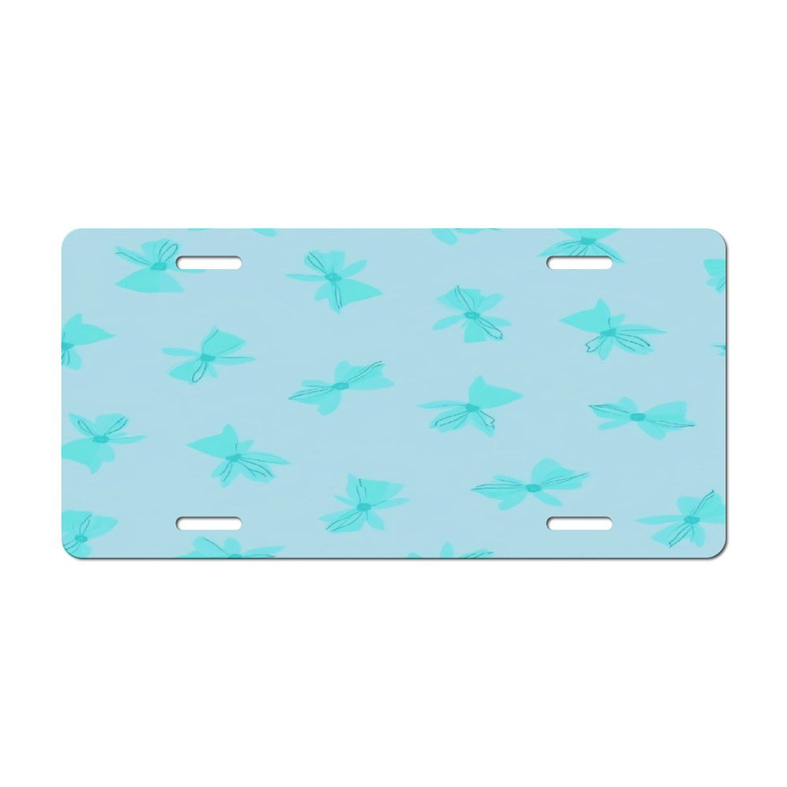 Light Blue Bow Pattern Car Decorative Front License Plate,Vanity Tag ...