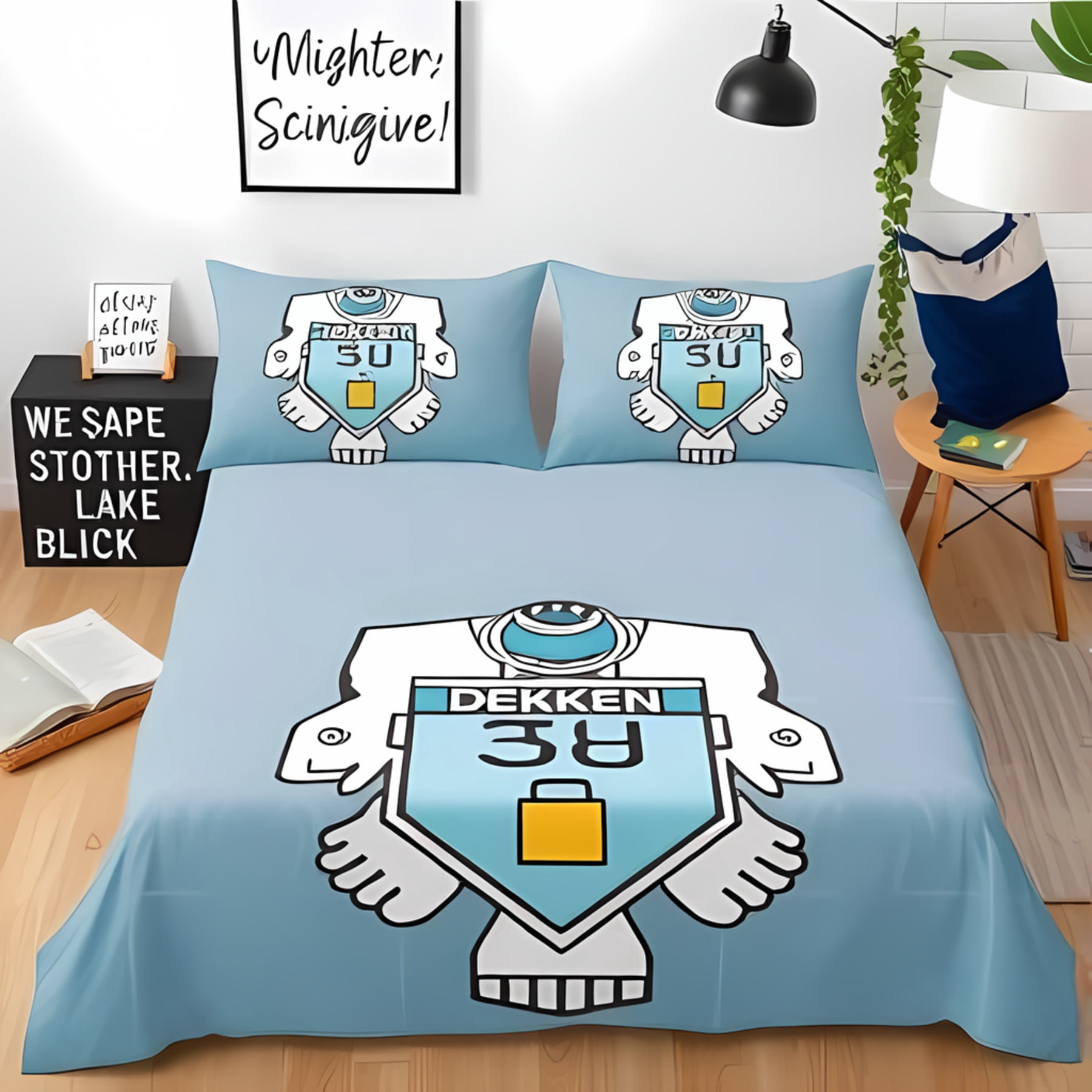 Light Blue Cartoon Bedspread Set "DEKKENS" Design - Walmart.com