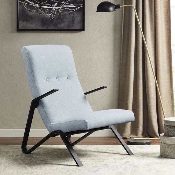 Light Blue Contemporary Chair | Track Arms Add a Modern Touch | Wood ...