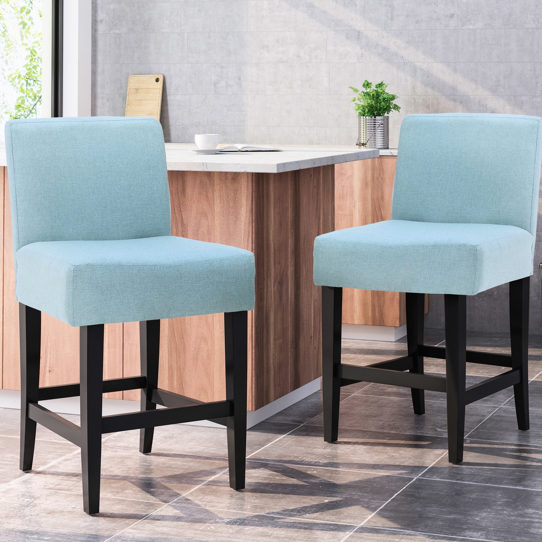 Light Blue Counter Stool+Sturdy Structure"-"Kitchen Seating/Home ...