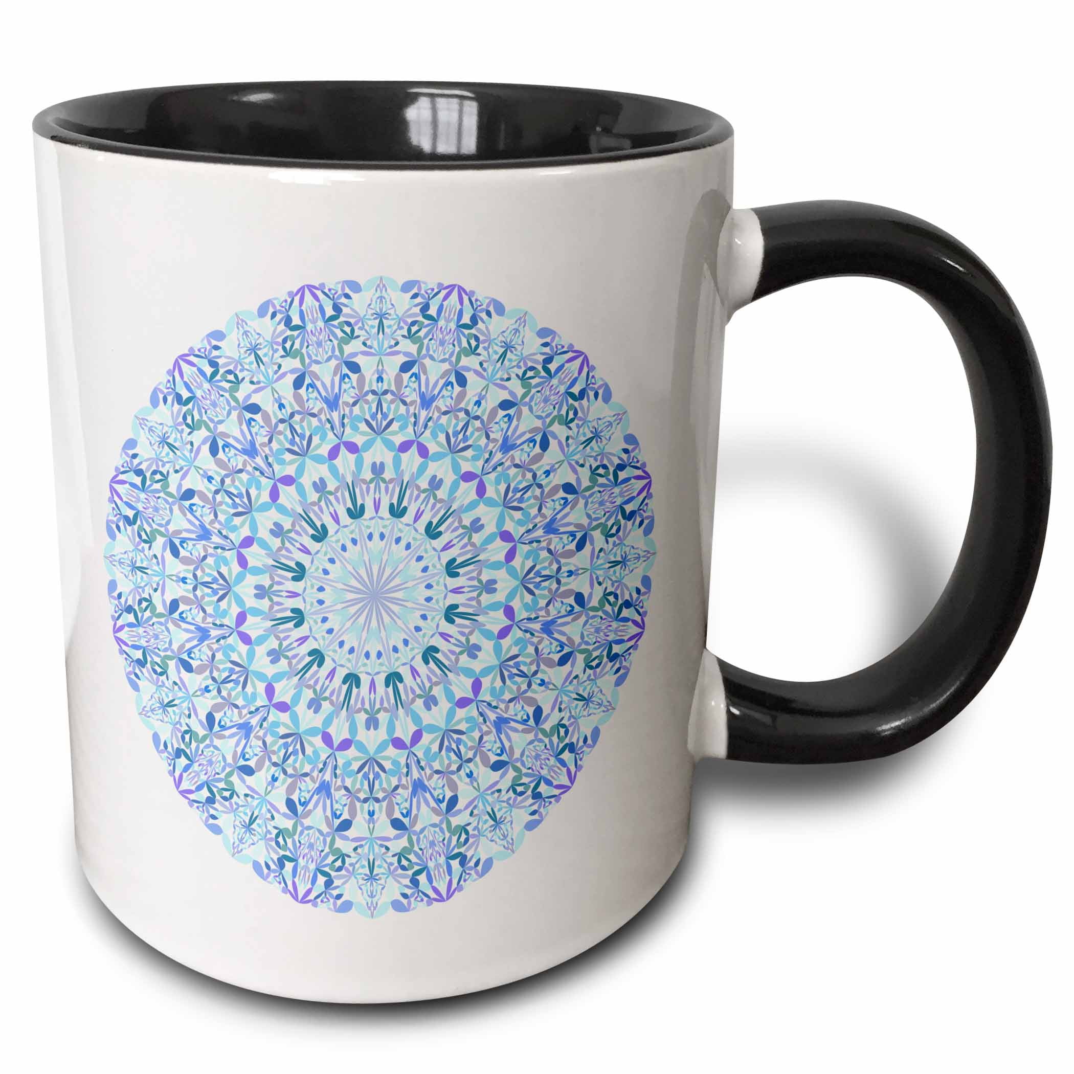 3drose, Light Blue Floral Mandala Disc - Bohemian Graphic Design, 11oz ...