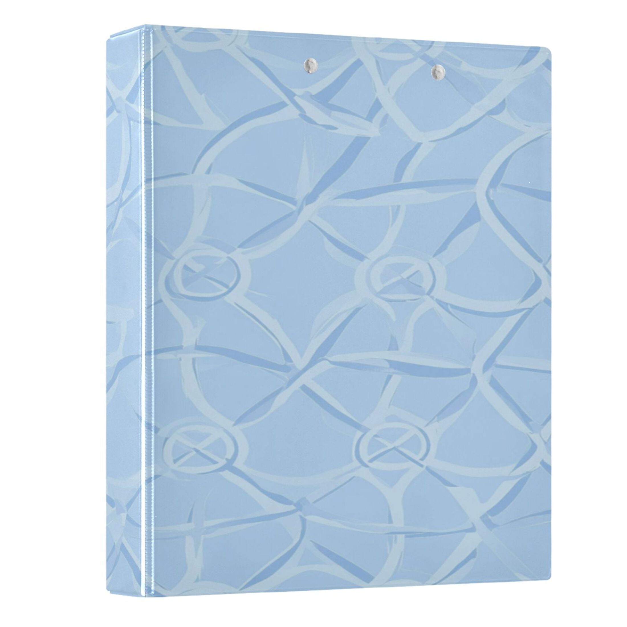 Light Blue Geometric Pattern 3 Ring Hardcover Binders 1.5in Round Rings ...