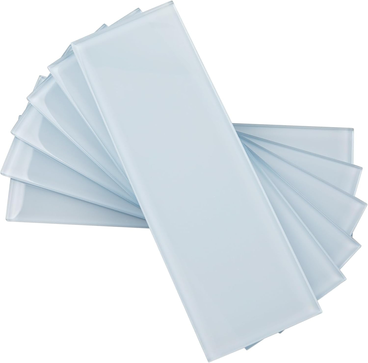 Light Blue Glass Subway Tile, 4x12 Inch, Glossy Finish, 4 Sq.ft ...