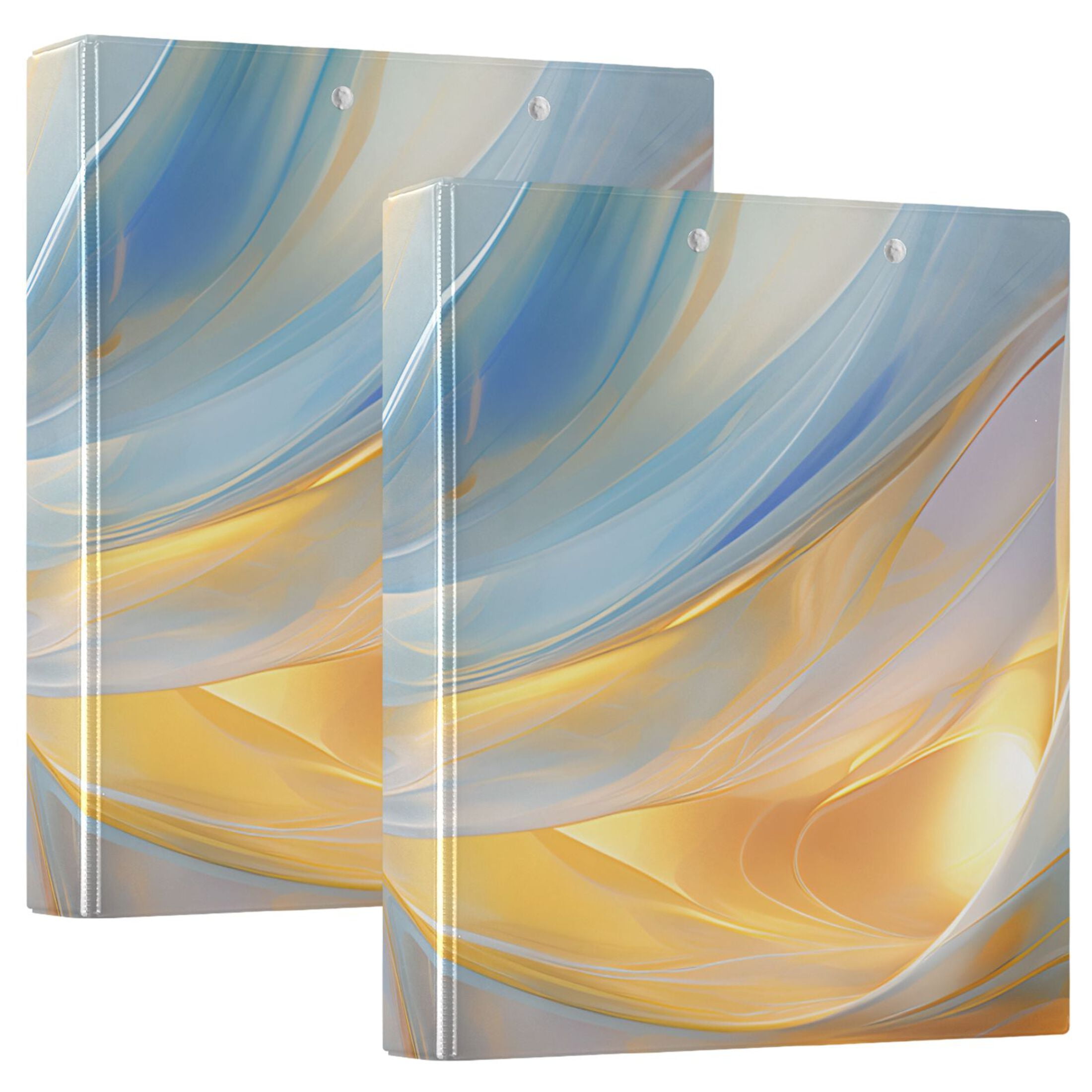 Light Blue Gold Marble 3 Ring Hardcover Binders 1.5" Round Rings for ...