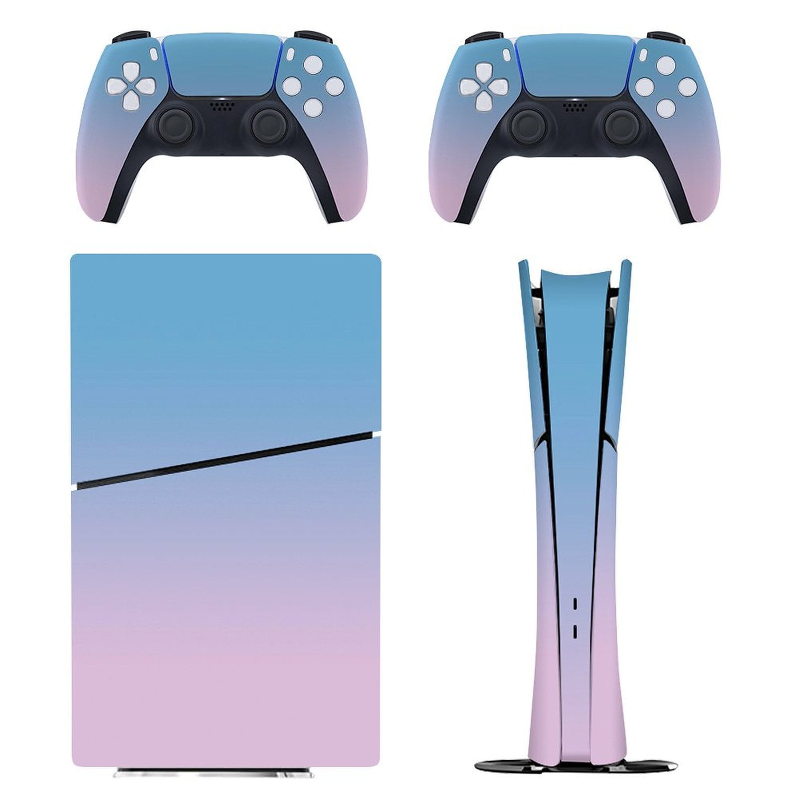 Light Blue Gradient PS5/PS5 Pro/PS5 Slim Digital Disc Skin Sticker For Console And Controller ...