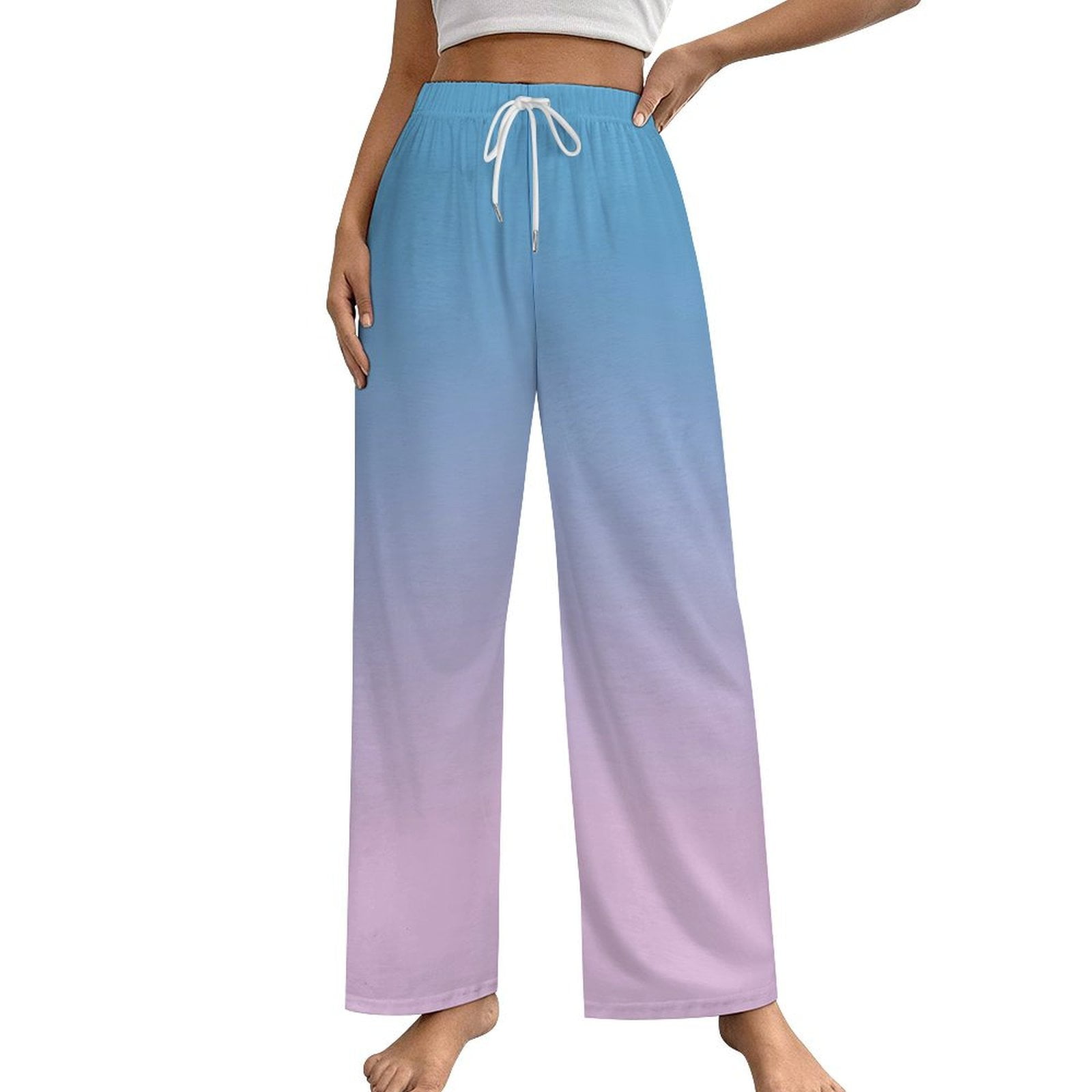 Light Blue Gradient Women's Pajamas Pajama Pants Women's Sleepwear ...