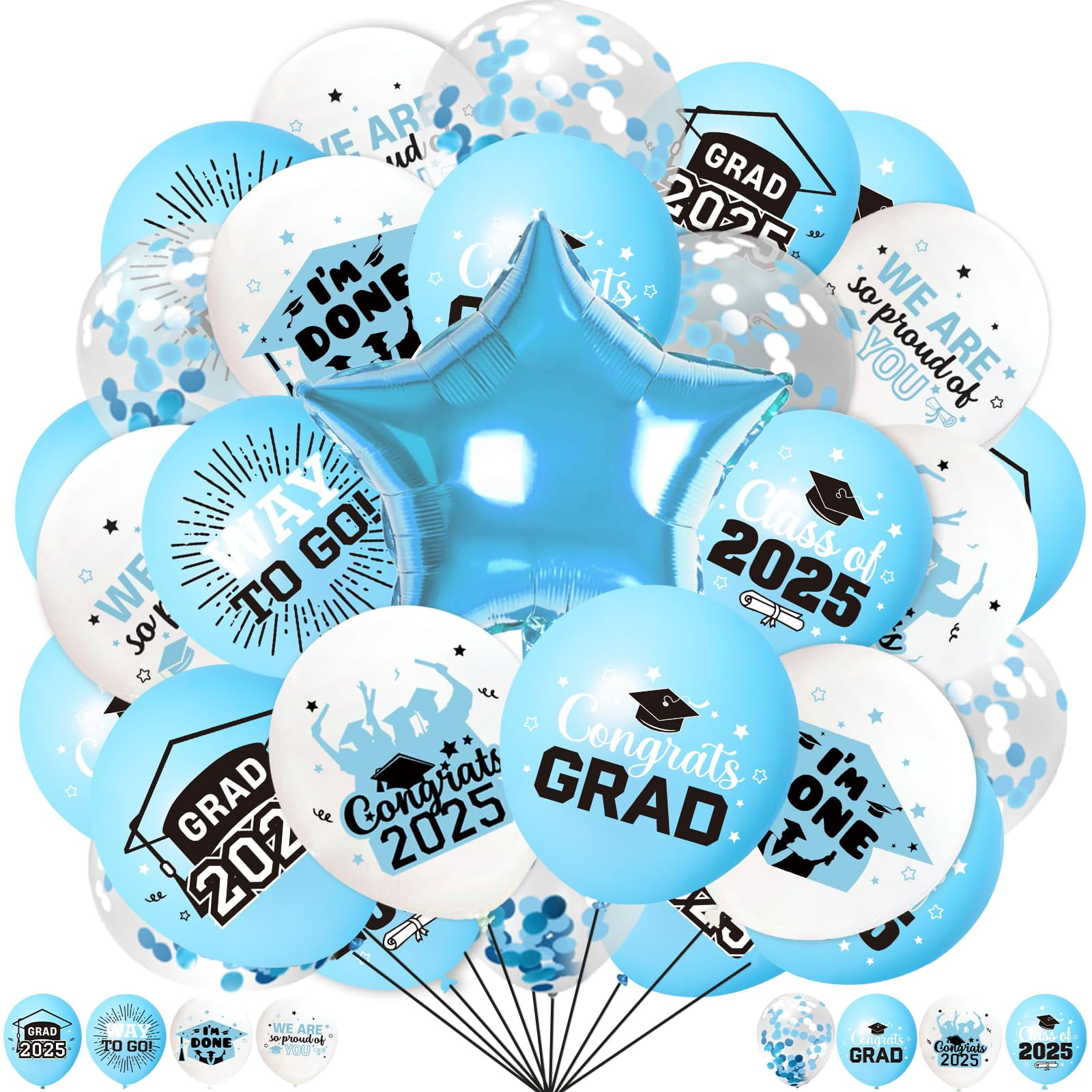 Light Blue GraduationEGSC Balloons Class of 2025 Graduation Decorations ...