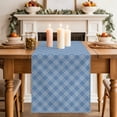Light Blue Grid Table Runner, Modern Minimalist Classic White Lines ...