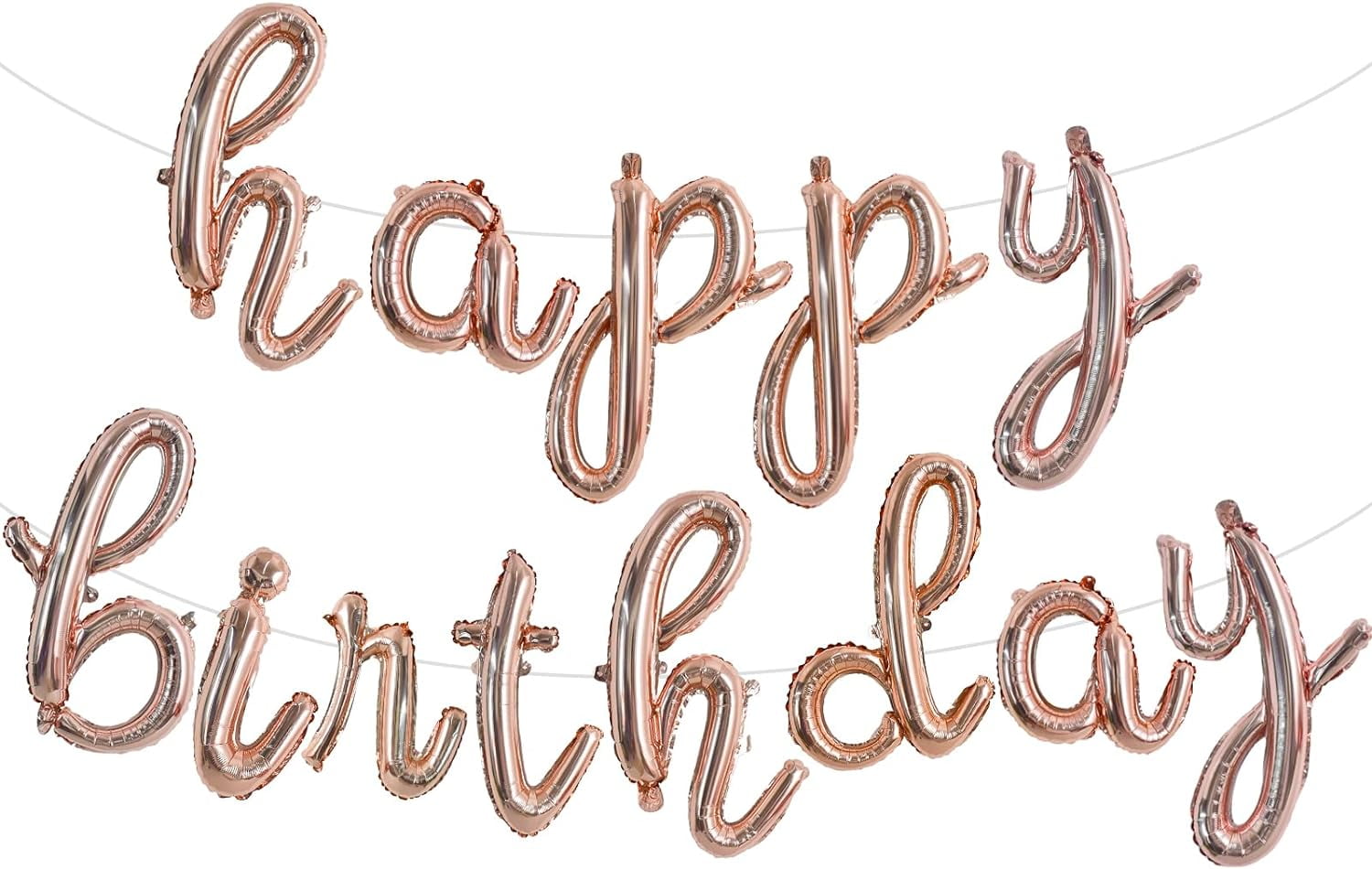 Light Blue Happy Birthday Balloons Banner,Cursive Happy Birthday ...